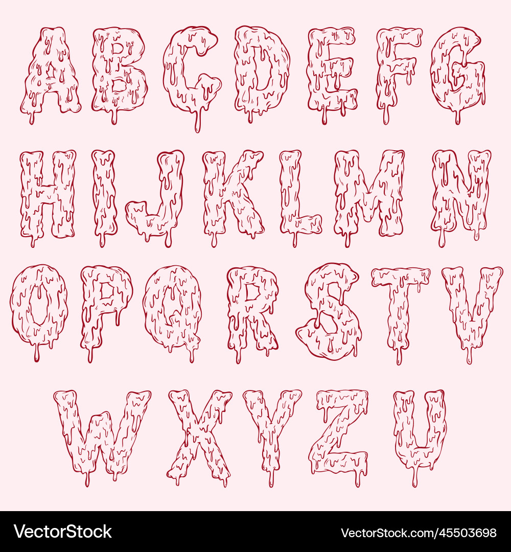 Letter blood halloween collection Royalty Free Vector Image