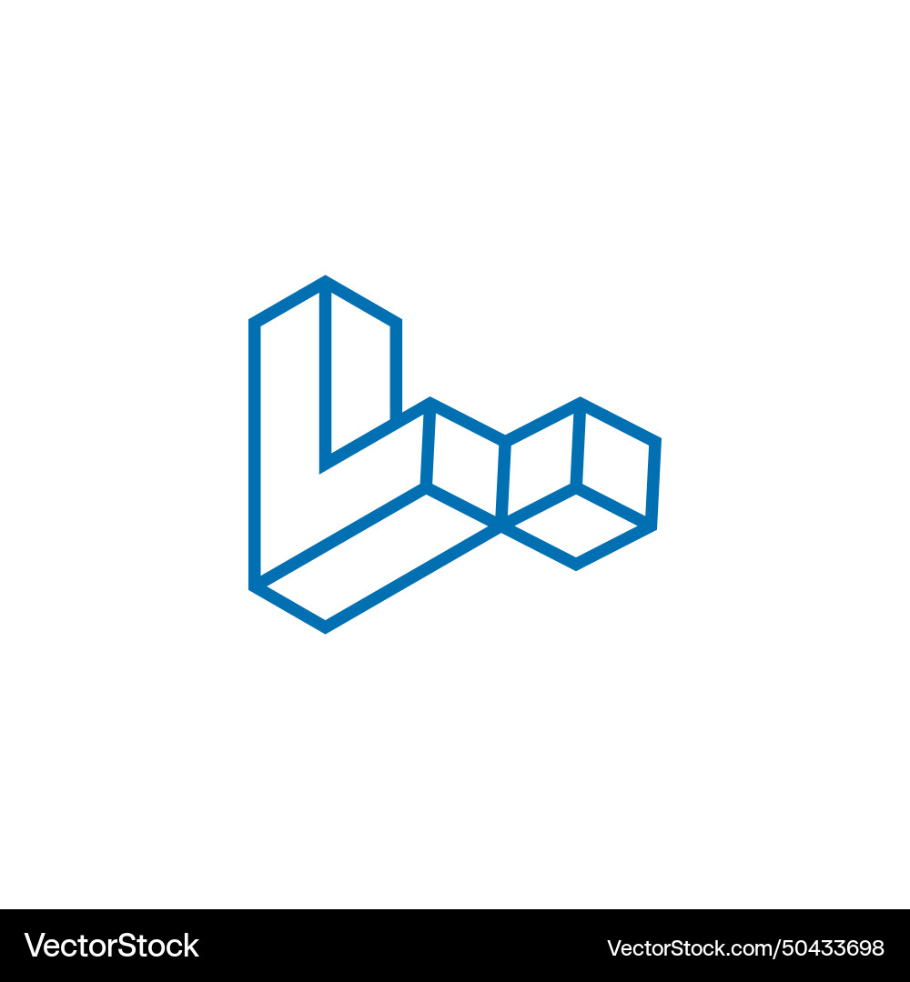 Letter l geometric frame wire simple logo Vector Image