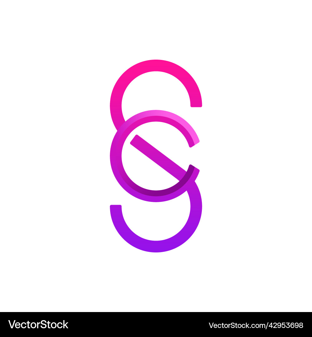 Letter sc cs logo icon template Royalty Free Vector Image