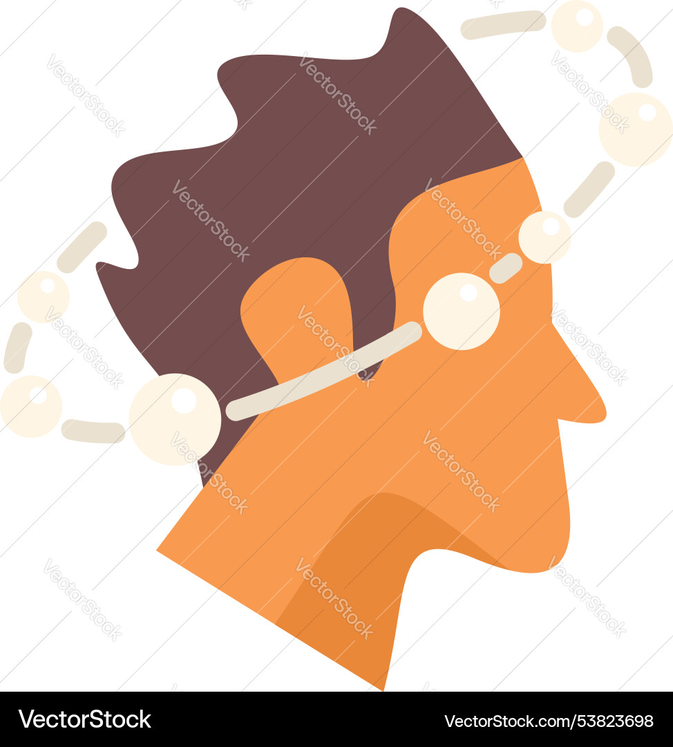 Man thinking with pearls rotating around his head Vector Image