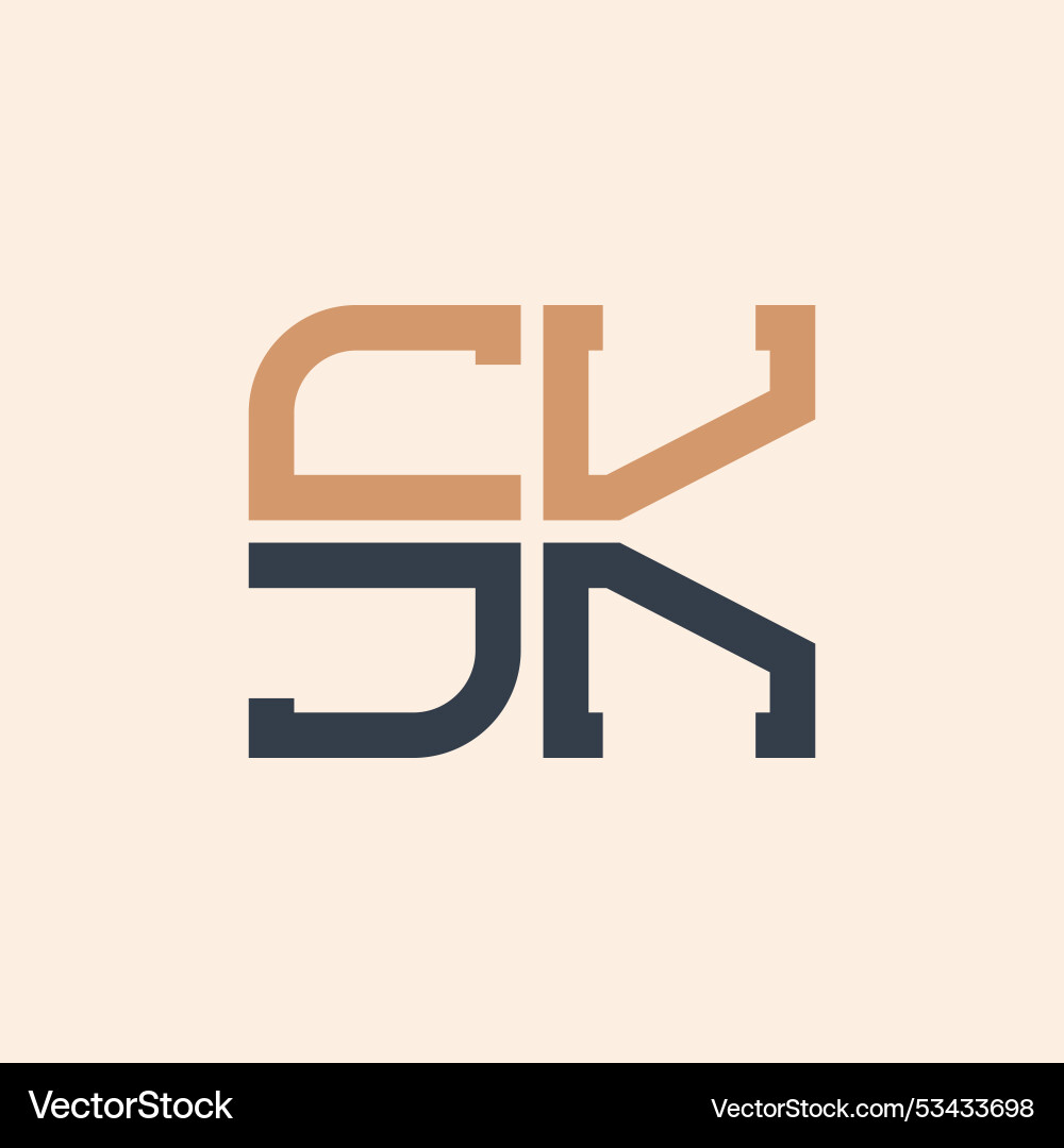 Modern sk letter logo design creative and Vector Image