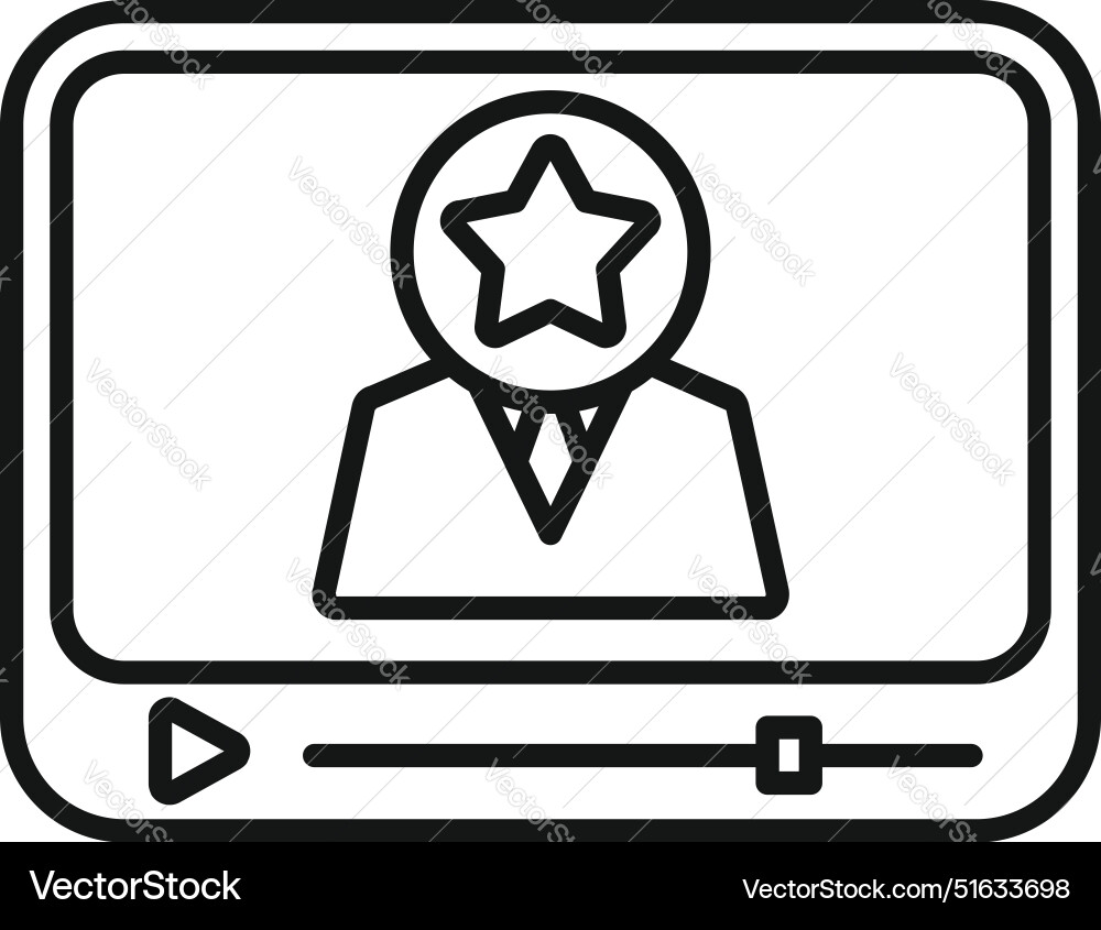 Video player showing a businessman with star Vector Image