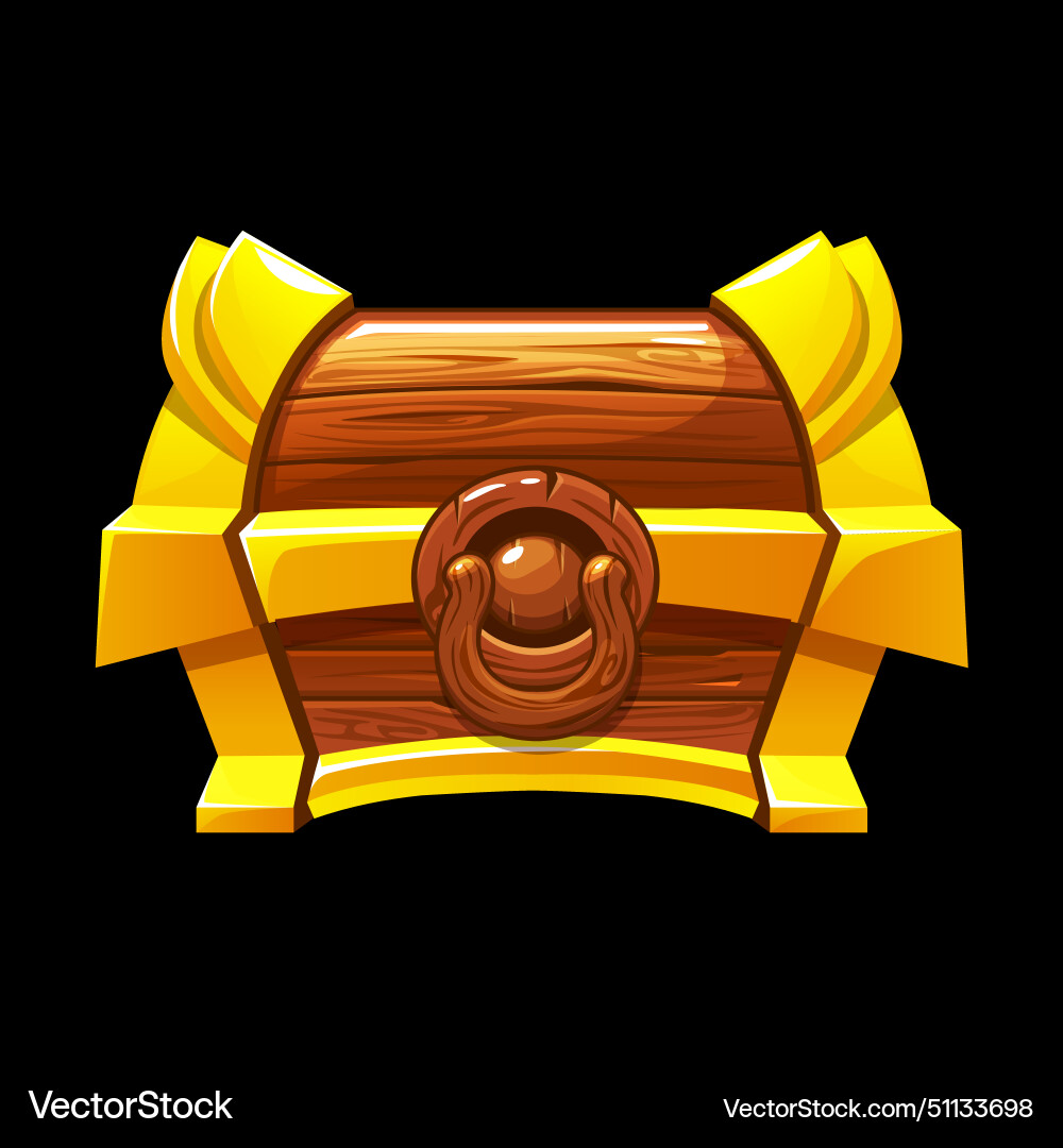 Wooden chest isolated Royalty Free Vector Image