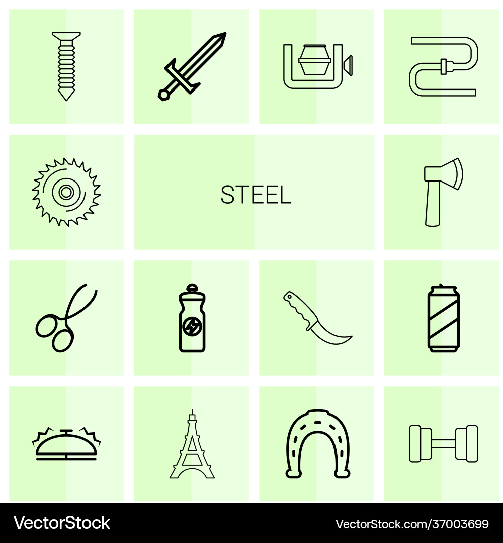 14 steel icons Royalty Free Vector Image - VectorStock