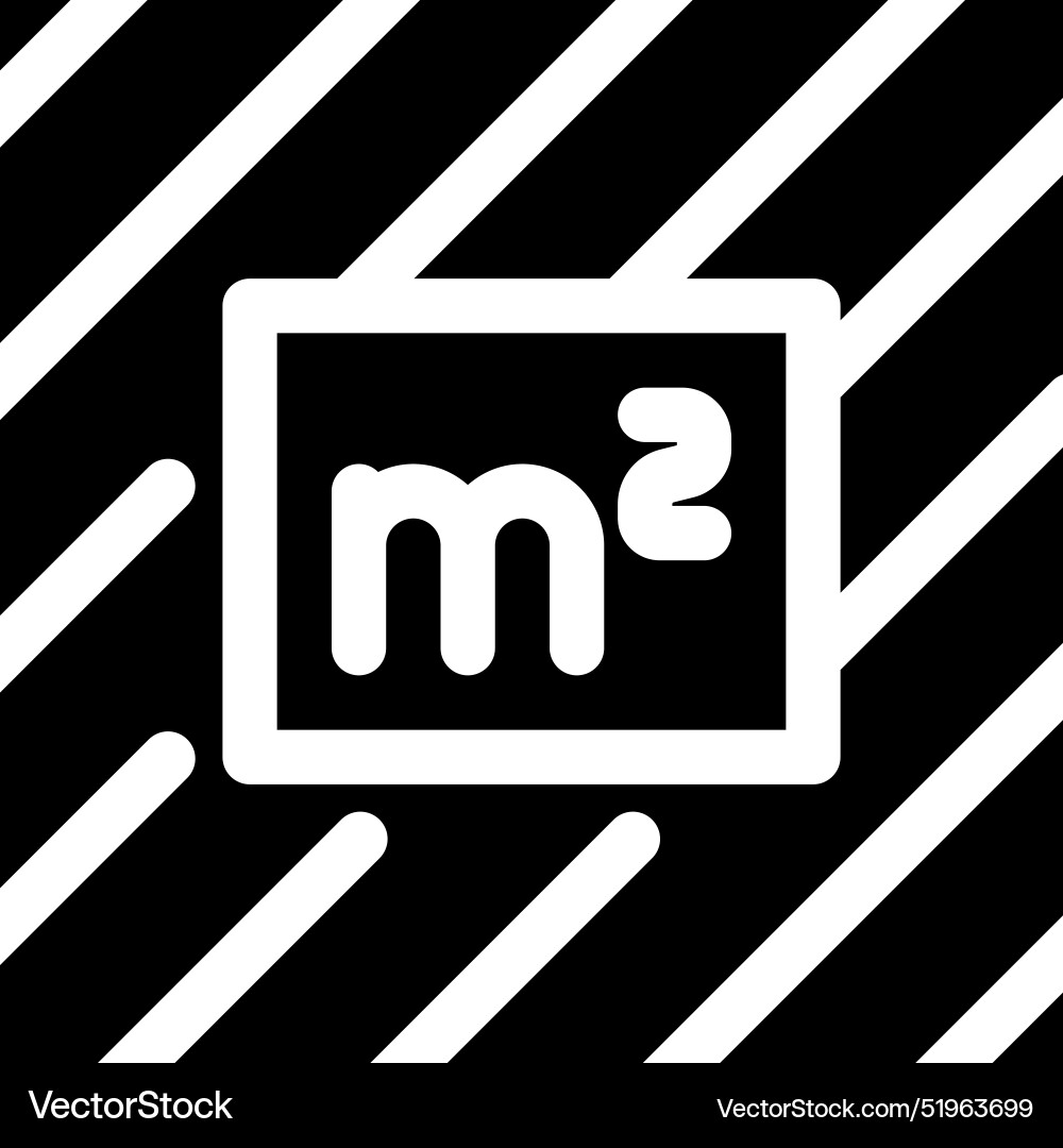 Area square metre label product caution glyph icon