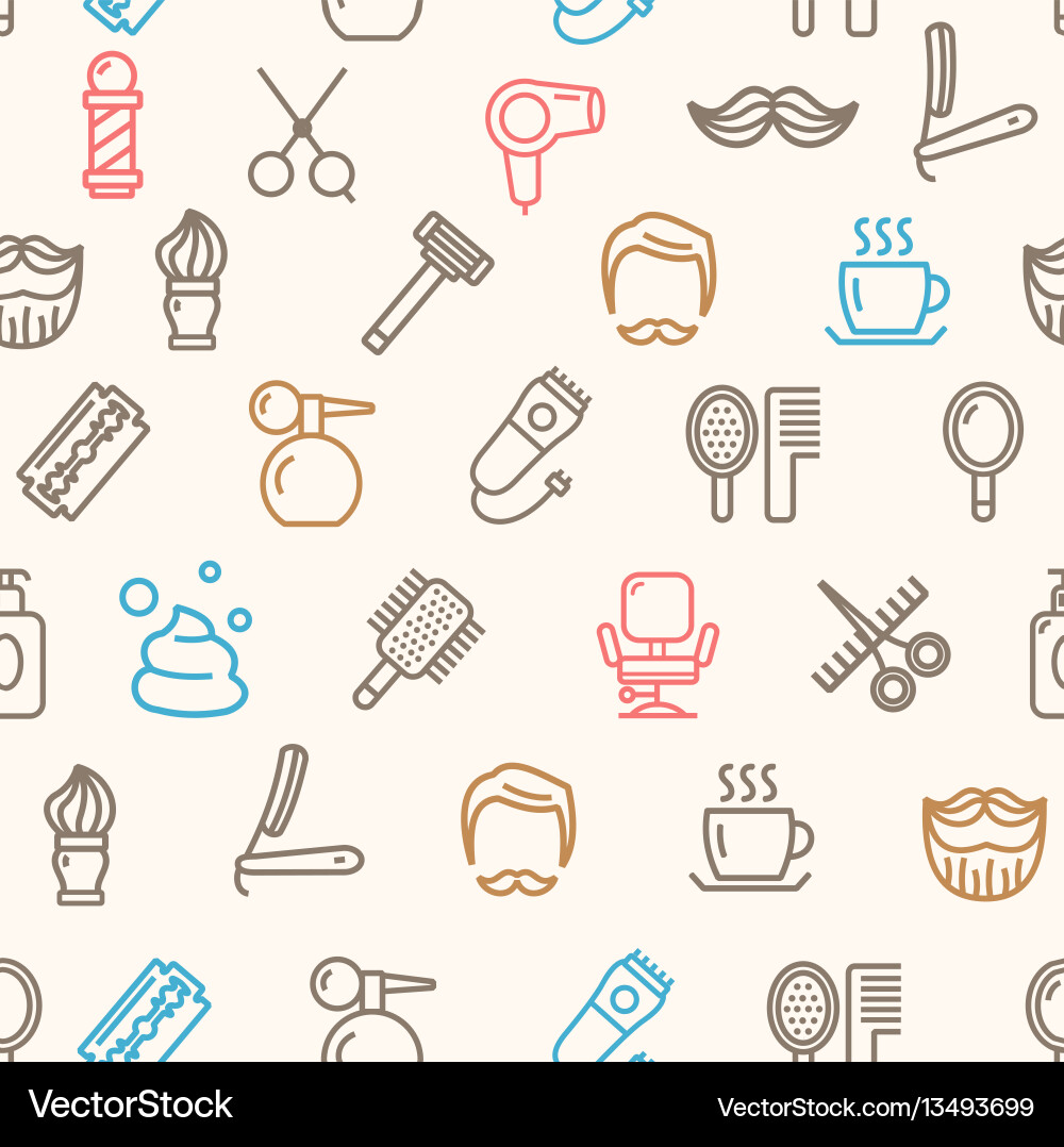 Barber shop pattern background Royalty Free Vector Image