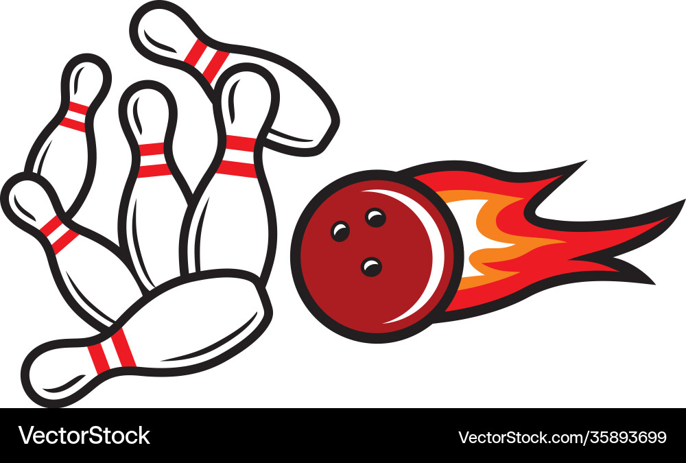 Bowling ball on fire Royalty Free Vector Image