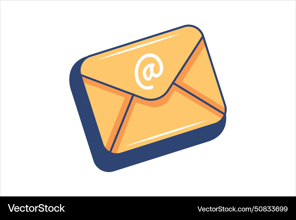 E mail social media sticker design Royalty Free Vector Image
