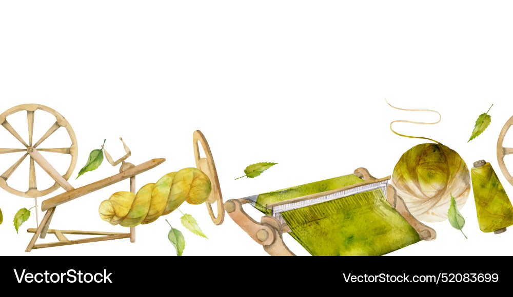 Hand drawn watercolor thread weave and spin Vector Image