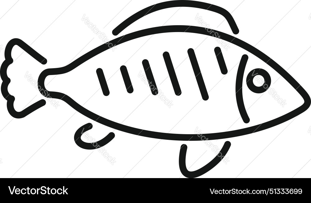 Handdrawn fish line art icon Royalty Free Vector Image