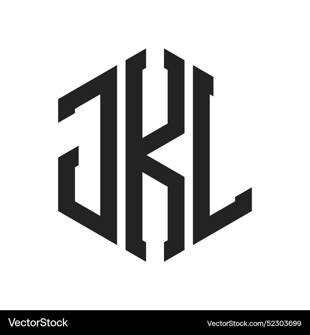 Jkl logo design initial letter monogram Royalty Free Vector