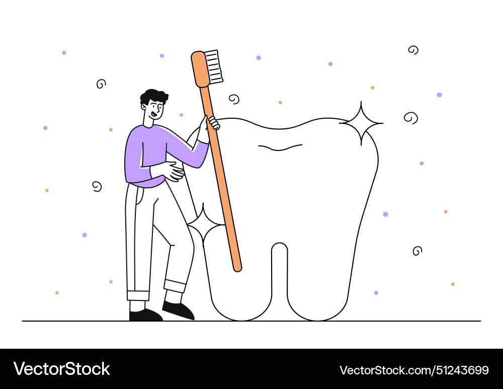 Man brushing teeth simple Royalty Free Vector Image