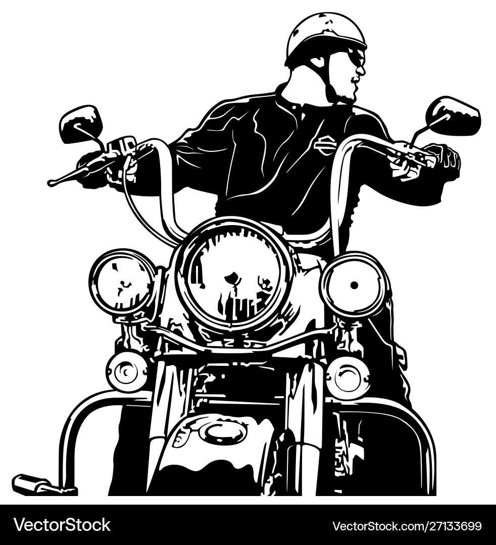 Motorcyclist front view Royalty Free Vector Image