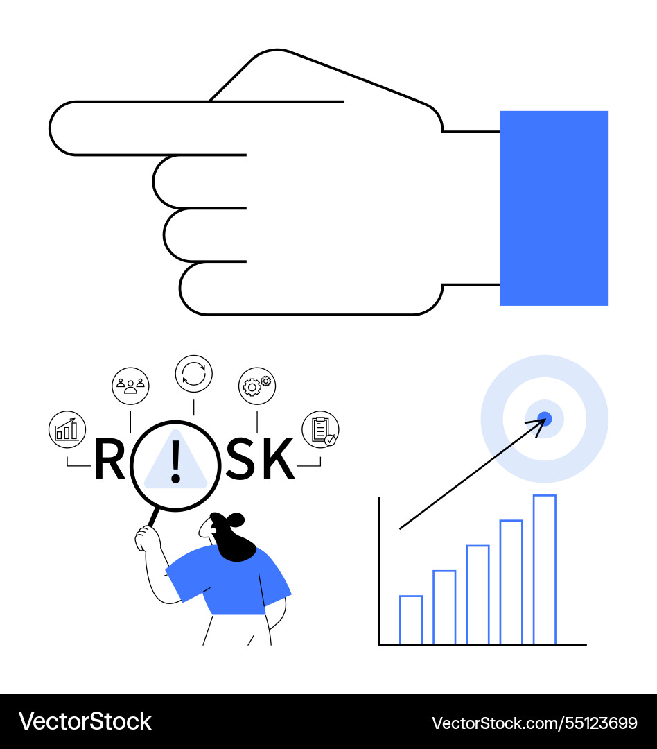 Strategic risk management with data insights Vector Image
