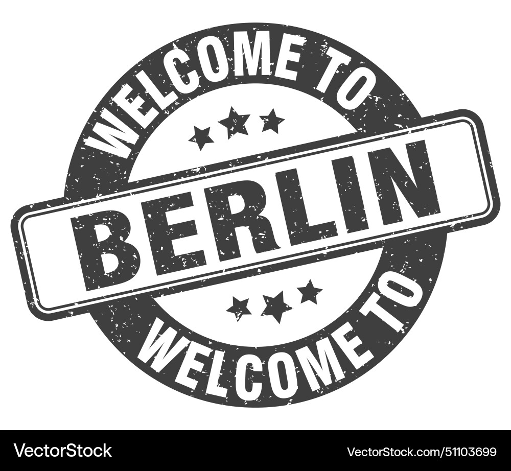 Welcome to berlin stamp round sign Royalty Free Vector Image