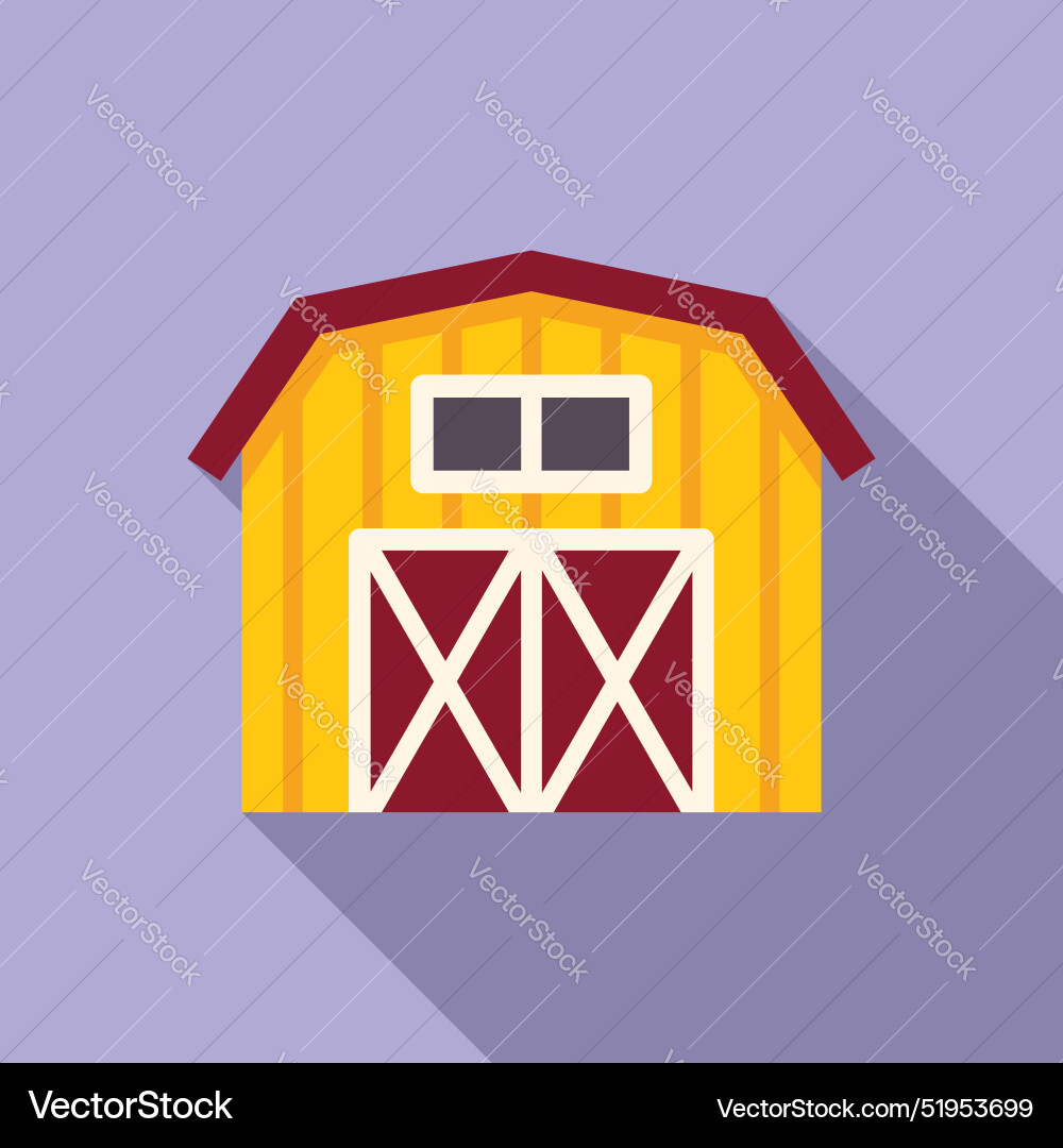 Yellow barn building farm structure ranch icon Vector Image