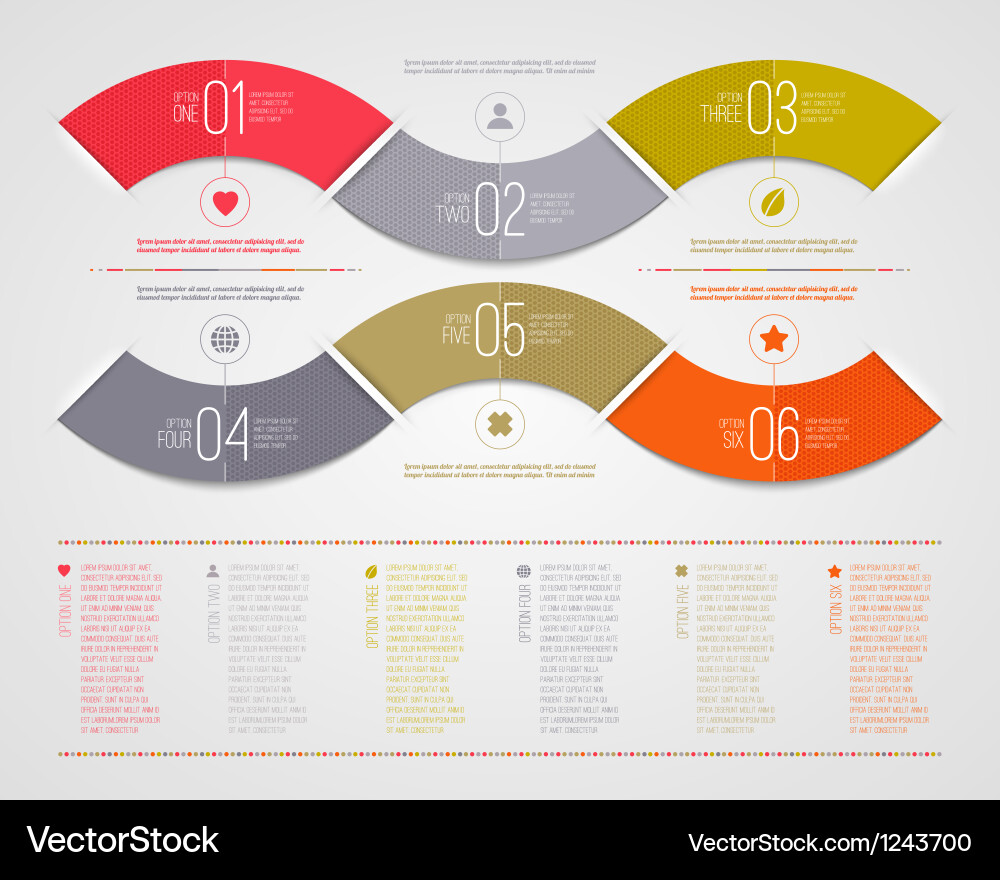 Colorful Number Waves Template Royalty Free Vector Image