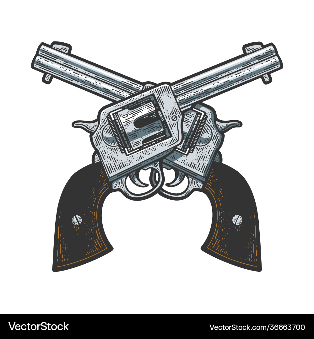 Crossed Western Pistols