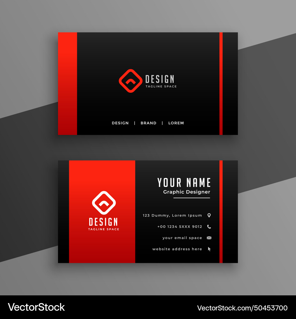 Double sided professional visiting card template Vector Image