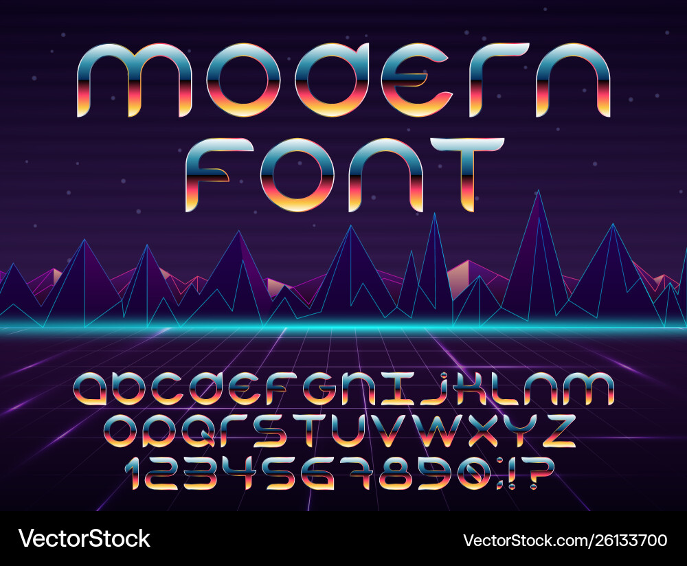 Futuristic font Royalty Free Vector Image - VectorStock