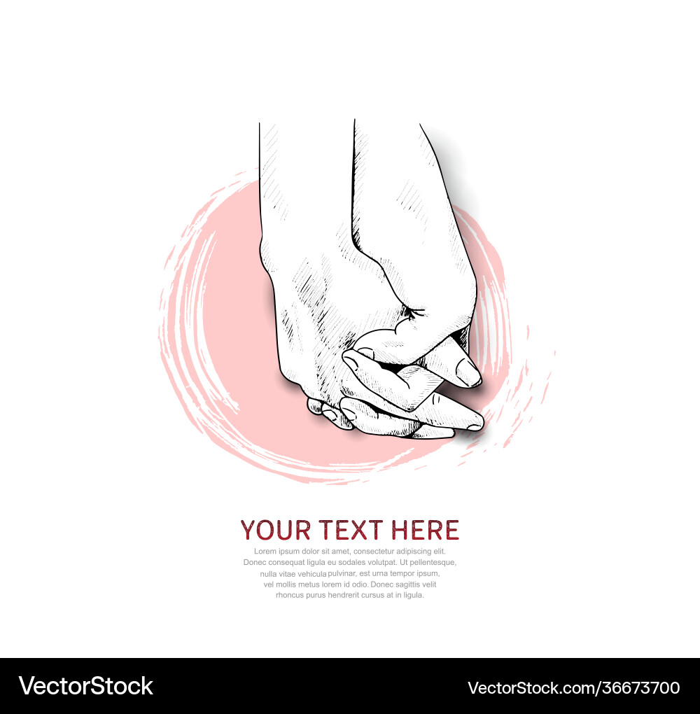 Hand holding design drawn isolated on white Vector Image