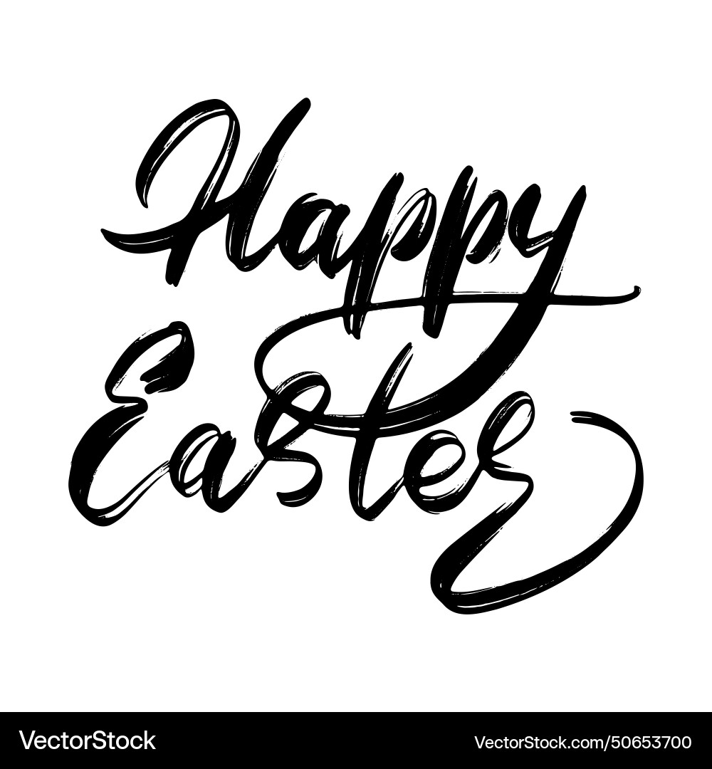 Happy easter hand drawn lettering design Vector Image