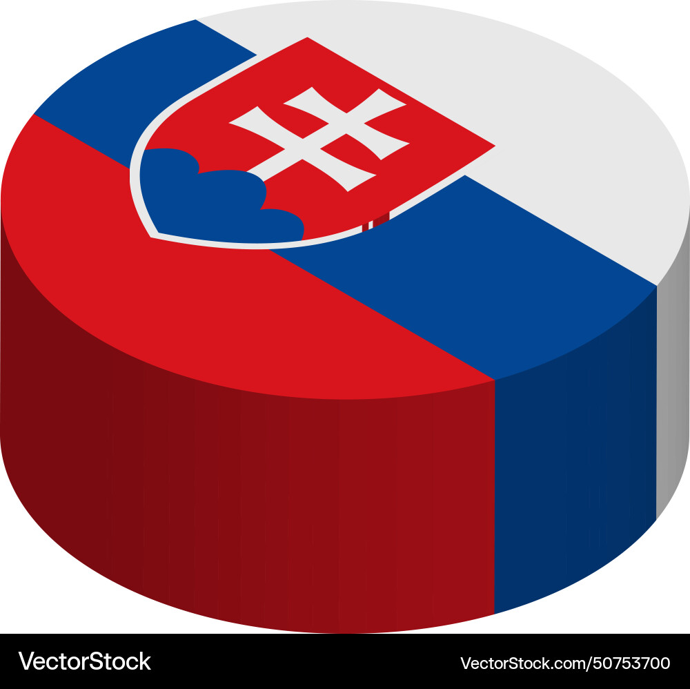 Isometric 3d circle flag of slovakia Royalty Free Vector