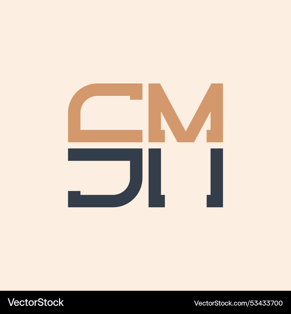 Modern sm letter logo design creative Royalty Free Vector