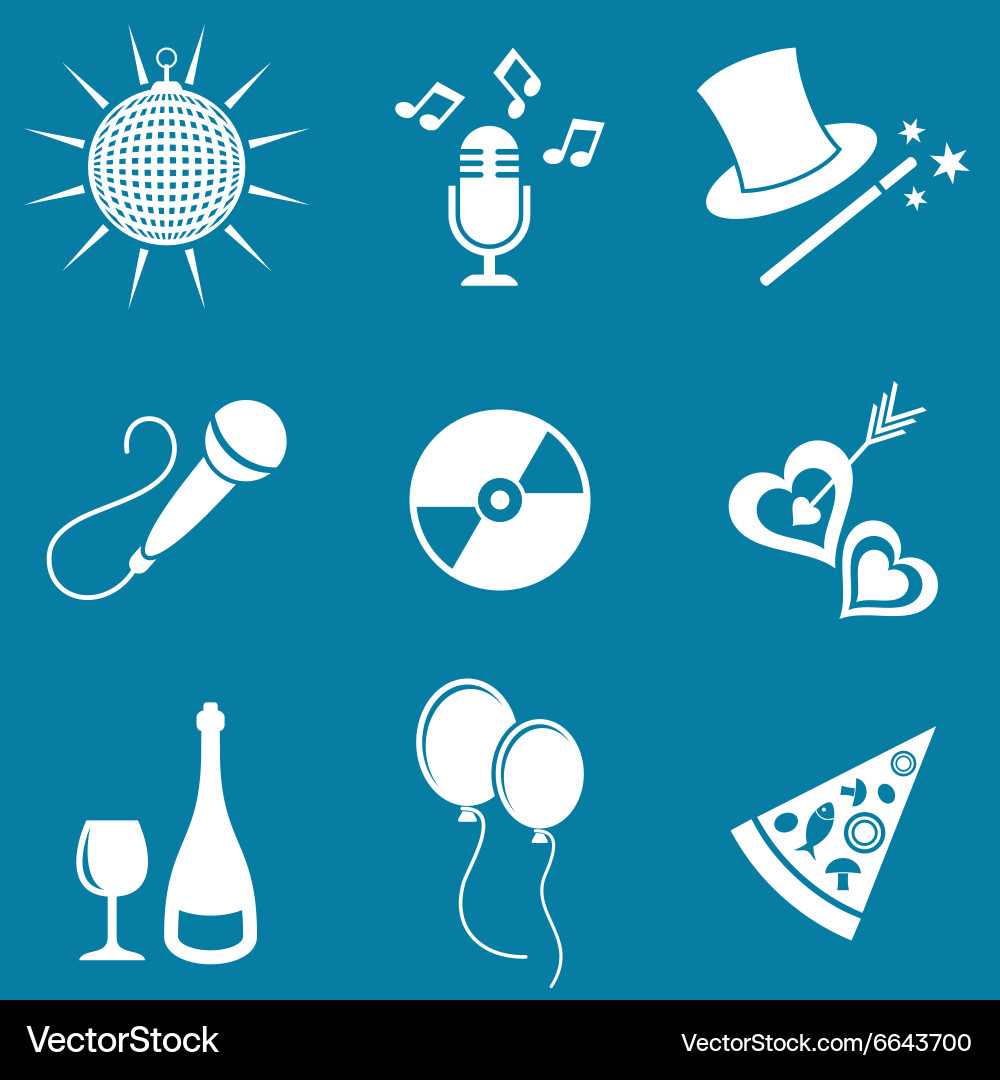 Party and entertainment icons Royalty Free Vector Image