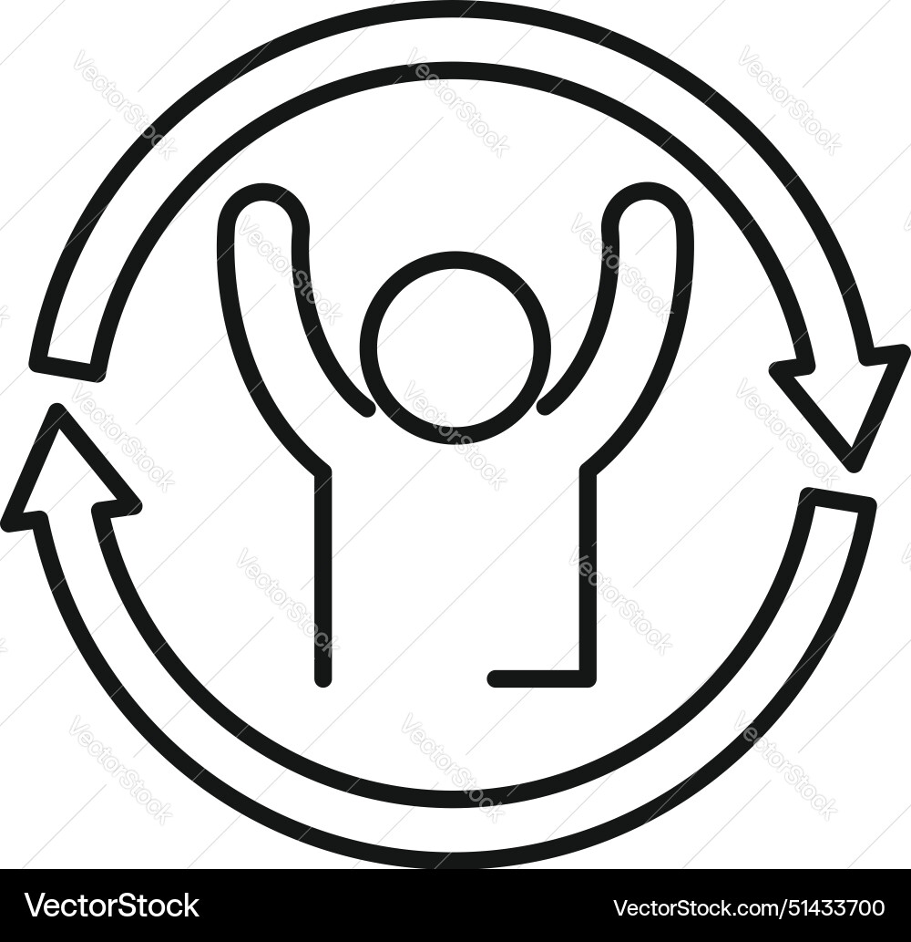 Person in circle arrow icon Royalty Free Vector Image