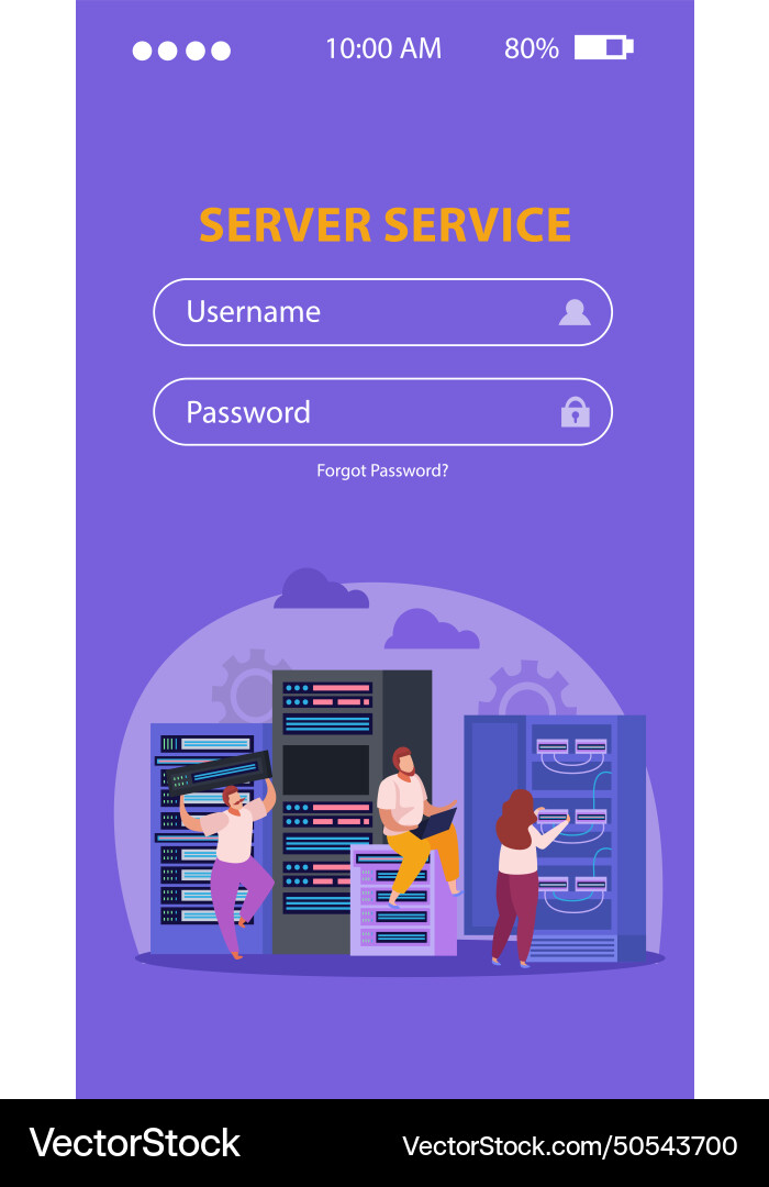 System administator flat background Royalty Free Vector