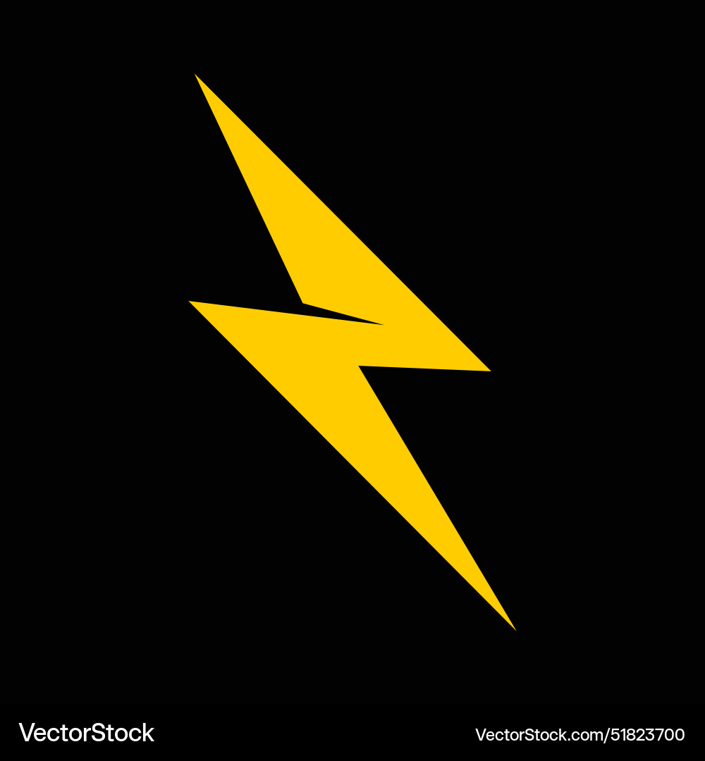 Thunder and bolt lighting flat style on dark Vector Image