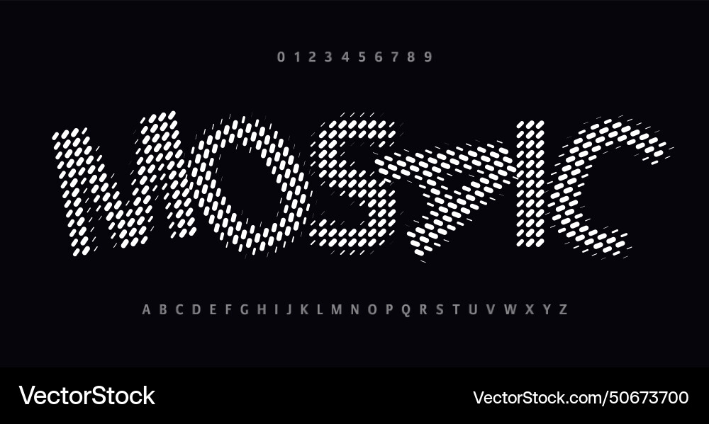 Unusual abstract grid alphabet experimental Vector Image