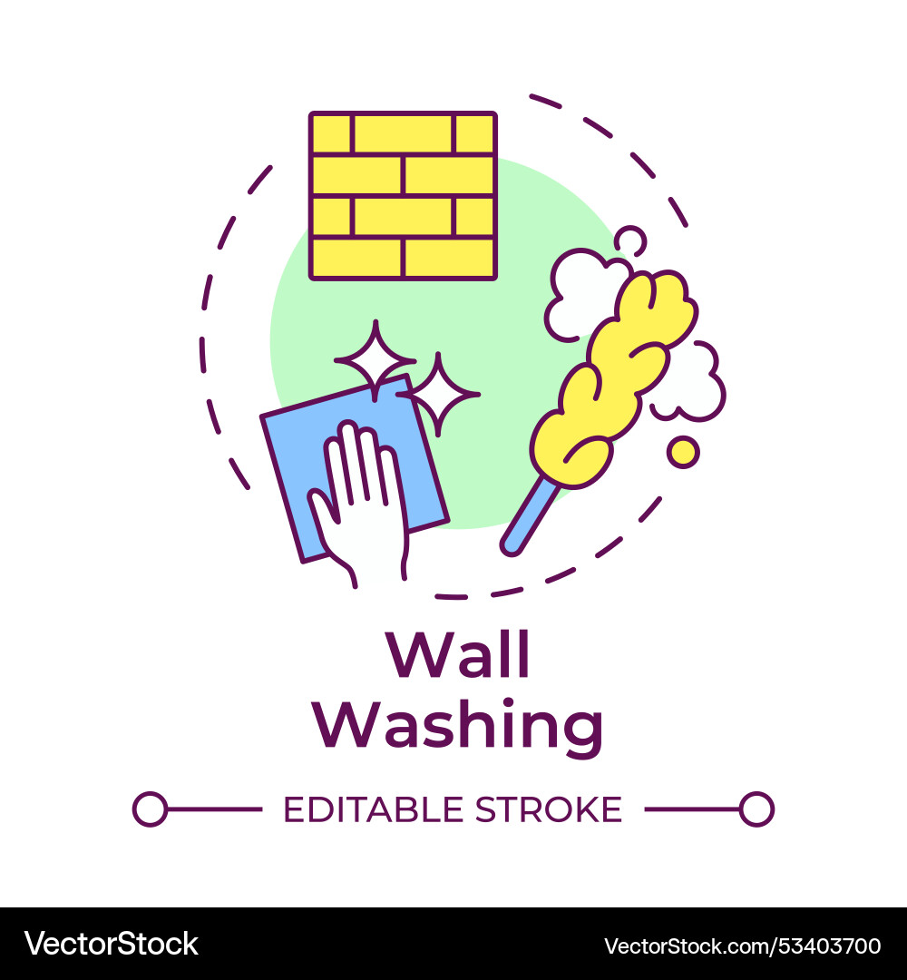 Wall washing multi color concept icon Royalty Free Vector