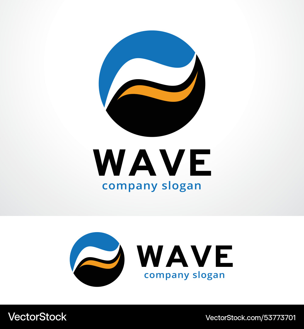 Abstract wave logo template design emblem Vector Image