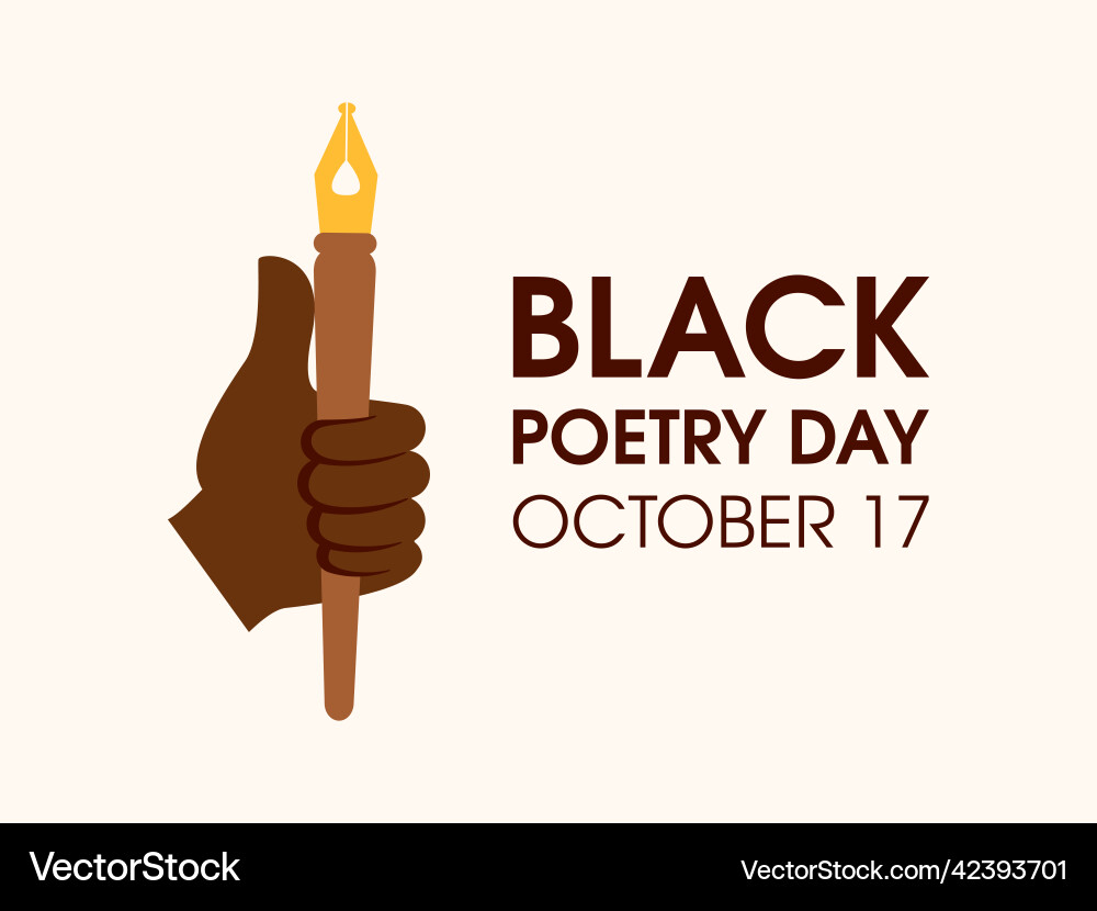 Black poetry day Royalty Free Vector Image - VectorStock