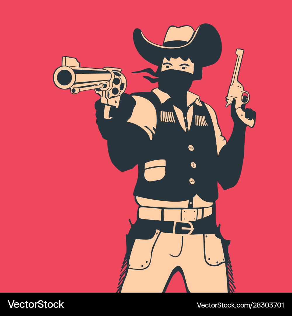 Cartoon Cowboy Shooter Royalty Free Vector Image