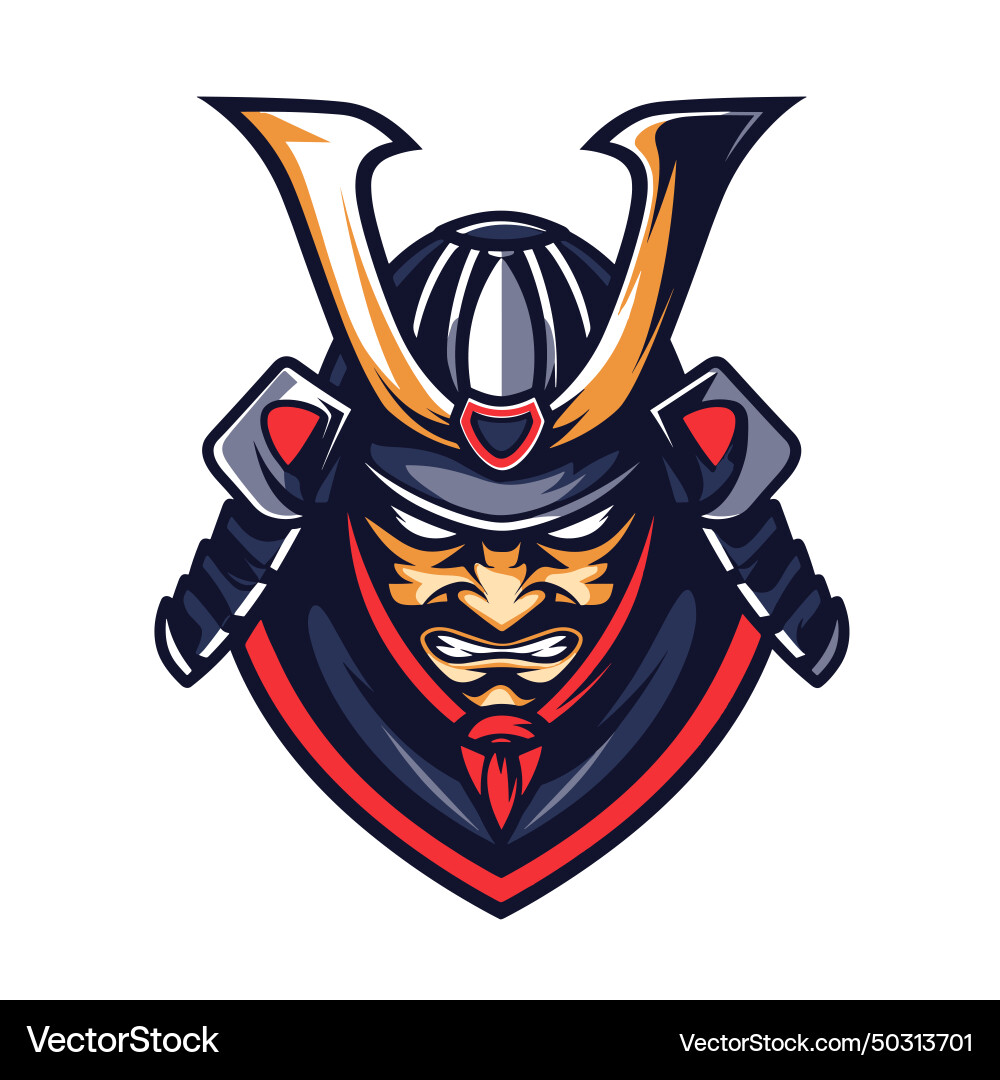 Cybernetic Samurai Logo Royalty Free Vector Image
