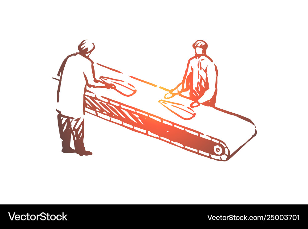 Fish industry production processing Royalty Free Vector