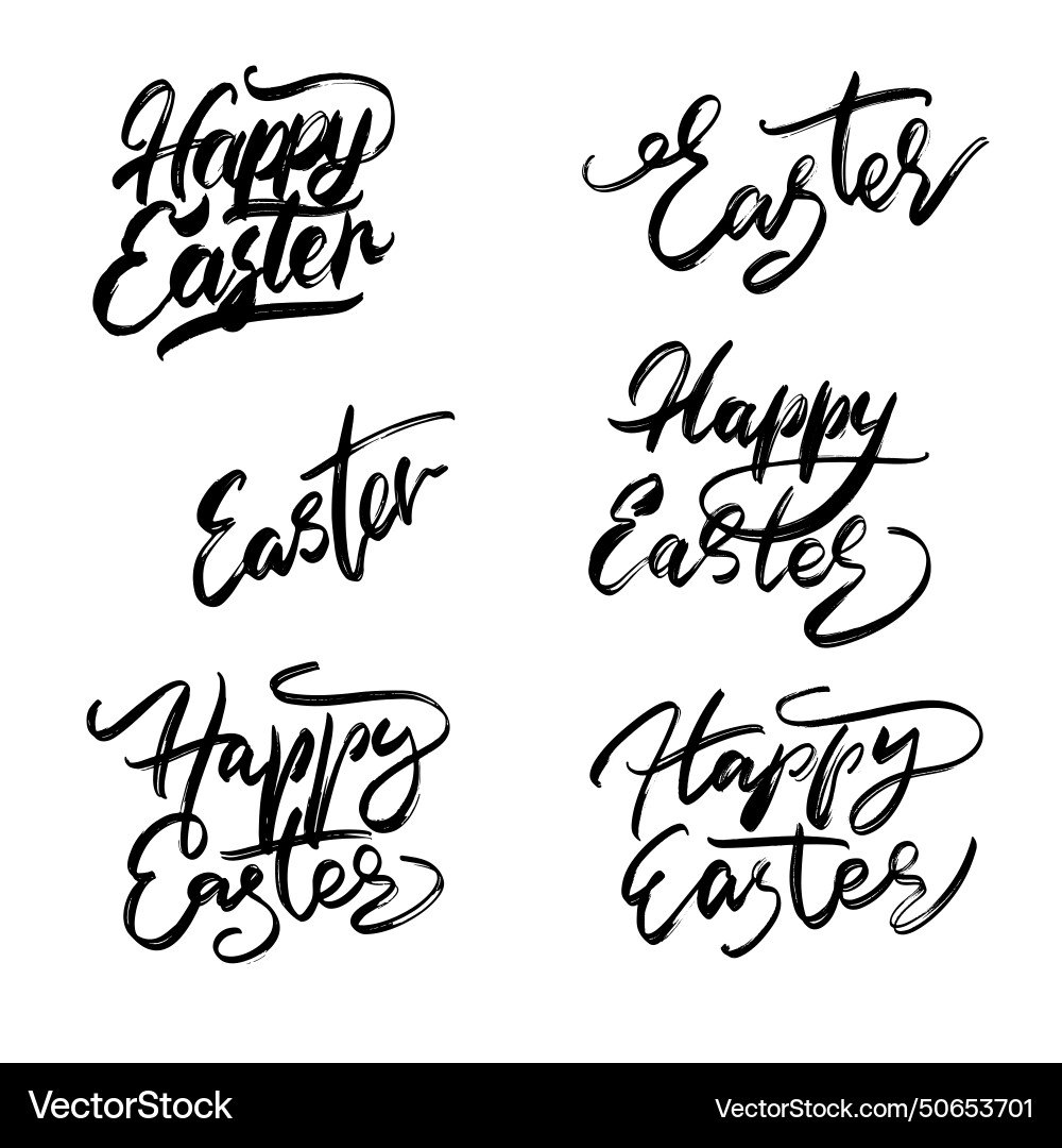 Happy easter hand drawn lettering design Vector Image