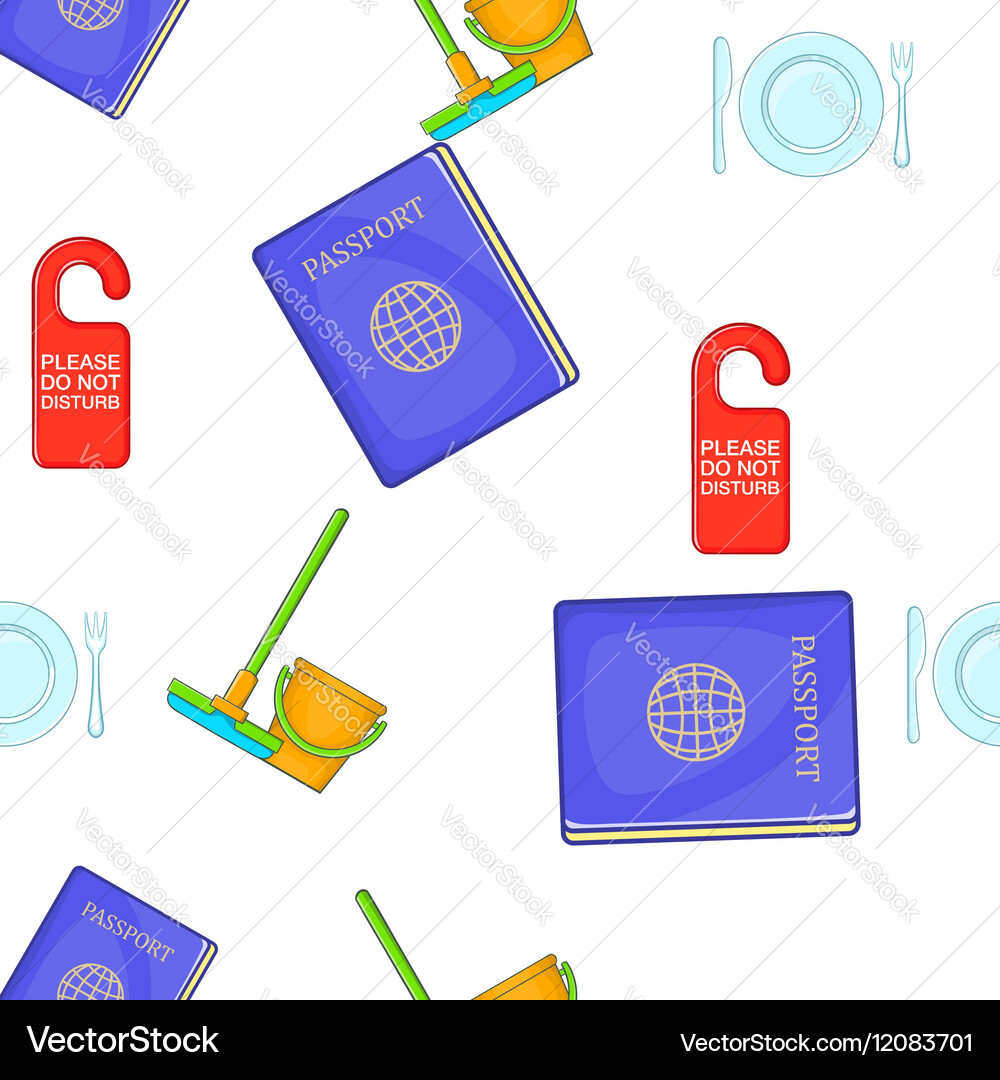 Hostel accommodation pattern cartoon style Vector Image