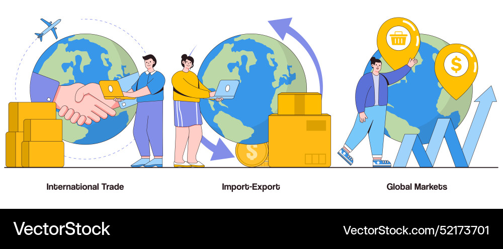 International trade import-export global markets Vector Image
