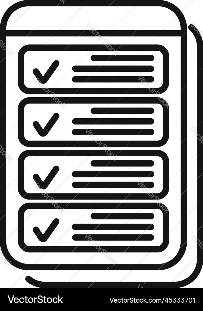 Paper list icon outline person event Royalty Free Vector