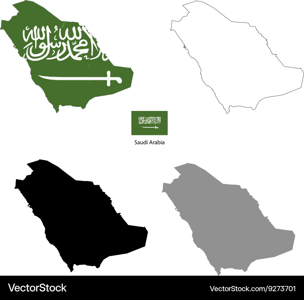 Saudi arabia country black silhouette Royalty Free Vector