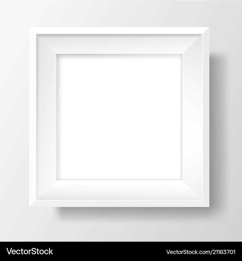 Square blank white frame on wall Royalty Free Vector Image