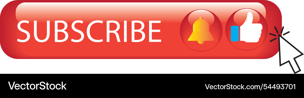 Subscribe bar with like and notification bell Vector Image