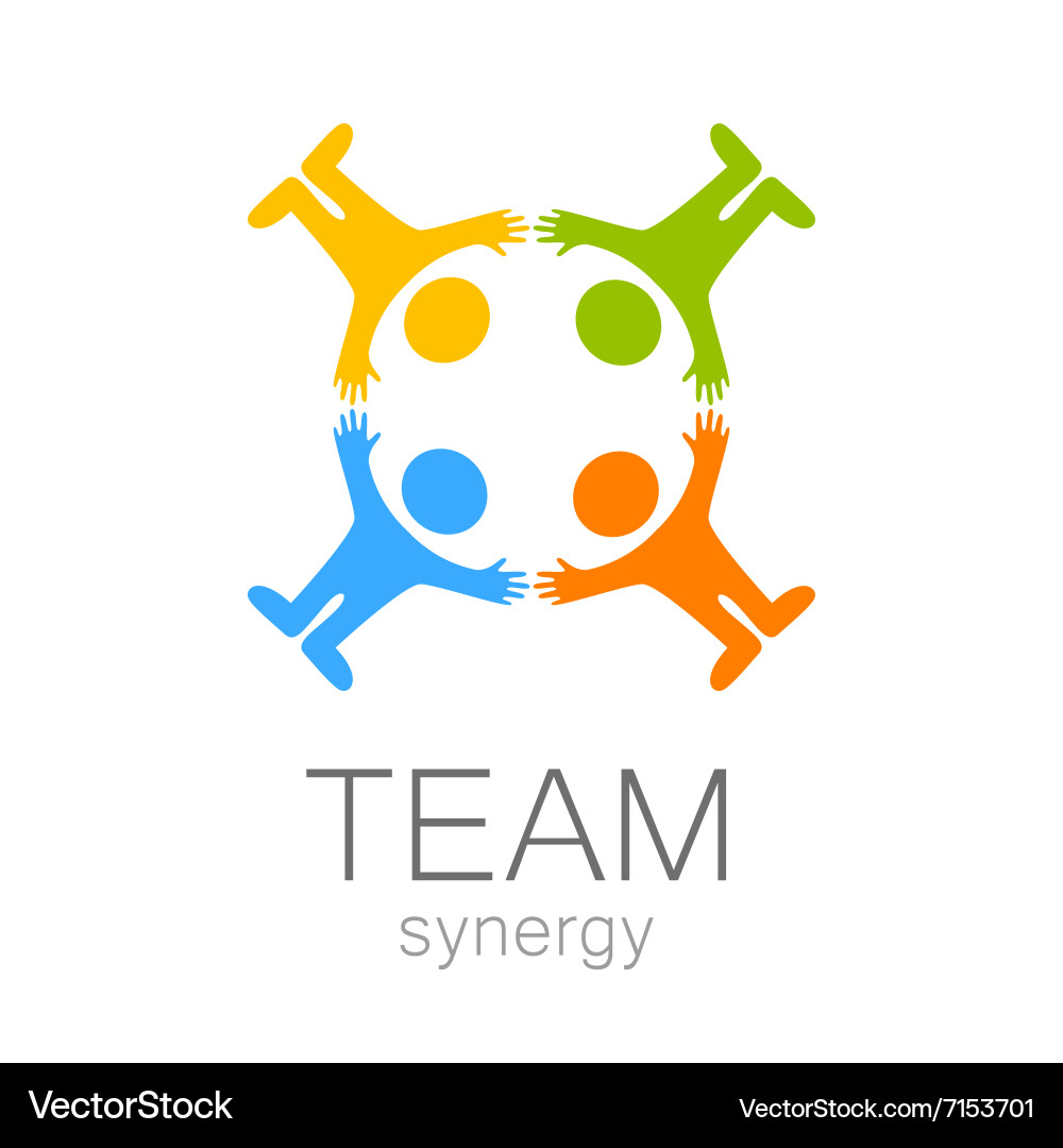 Team Synergy Logo Concept Royalty Free Vector Image
