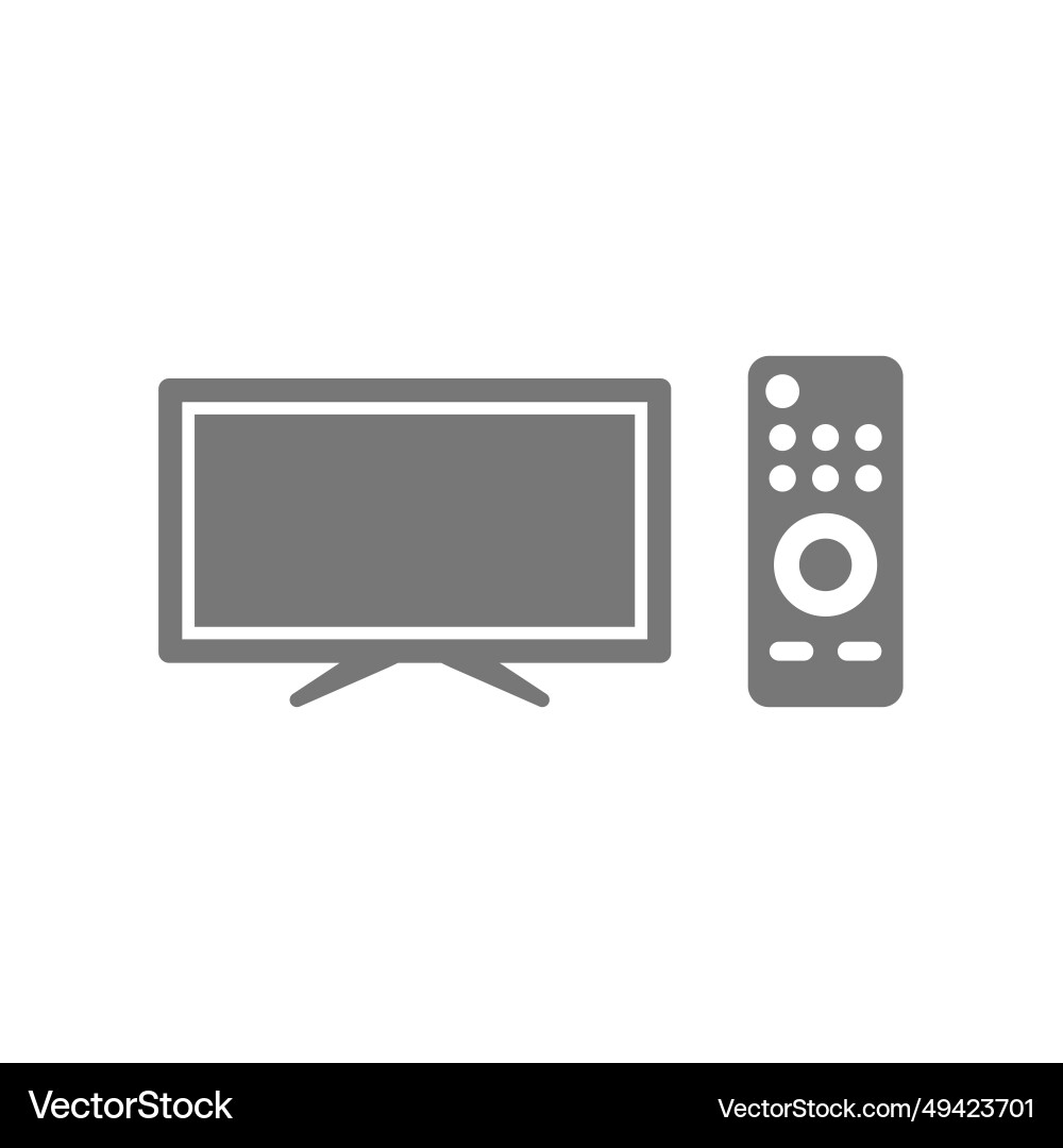 Tv screen and remote control icons Royalty Free Vector Image
