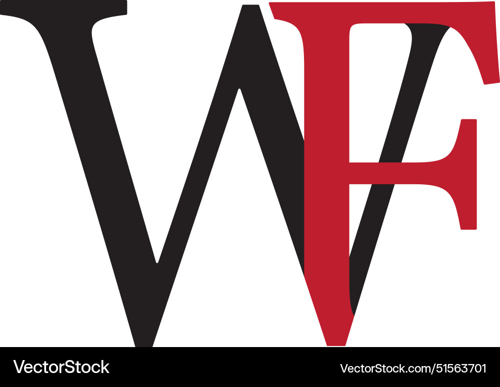 Wf letter logo design fw template Royalty Free Vector Image
