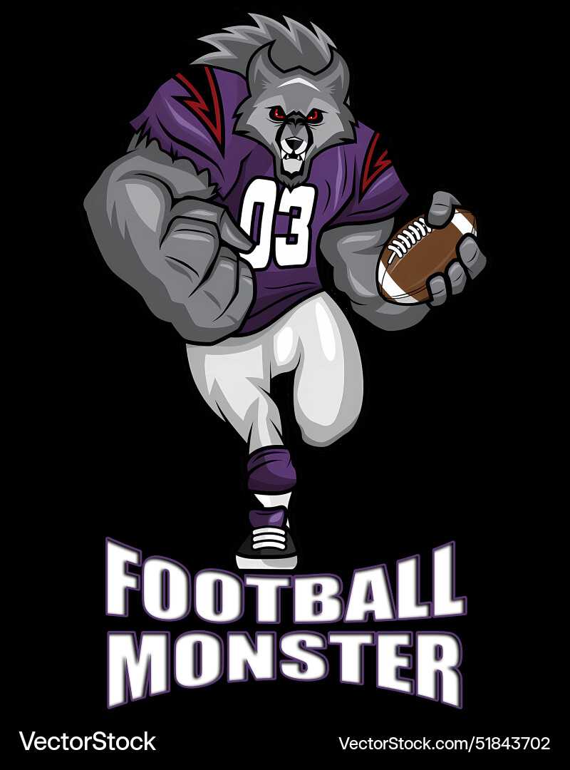 Big wolf football Royalty Free Vector Image - VectorStock